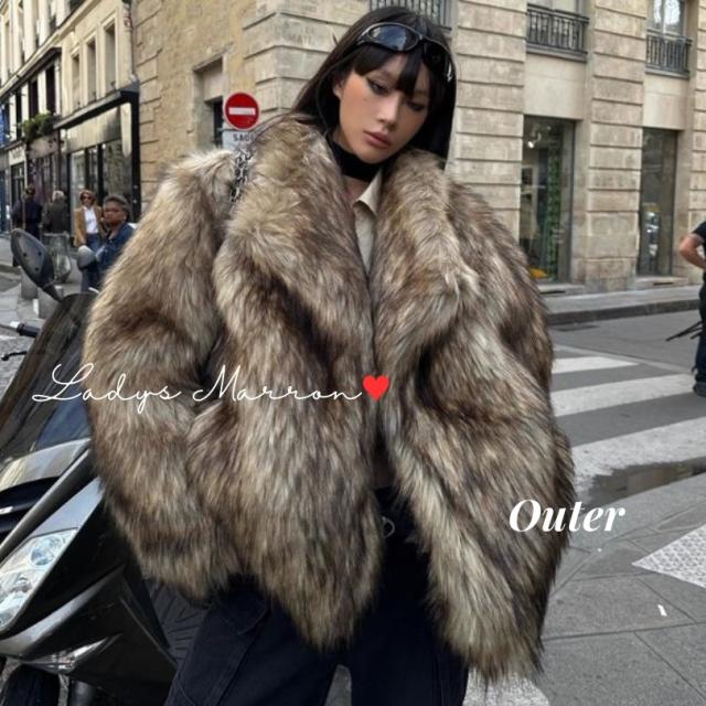 ファーコート レディース ファーアウター ファーショートコート ファージャケット フェイクファーコート 韓国 モコモコ ギャル ファーコートレディース アウター フェイクファー 大きめ襟 ビッグ襟 ビッグカラー 冬 可愛い ふわふわ