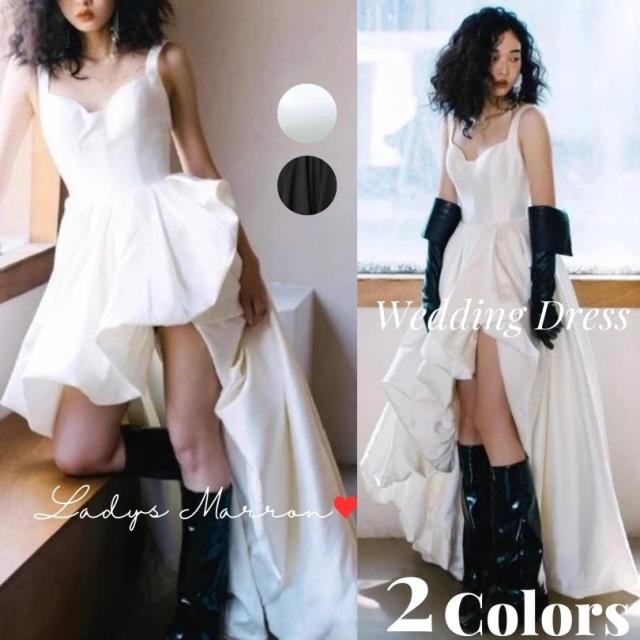 フィッシュテール ウェディングドレス ミニ ミニ丈 韓国 ショート丈 ウエディングドレス 白 前撮りドレス 結婚式 二次会ドレス 花嫁 白いドレス ミニスカ キャミソール キャミドレス フォトウェディング  ビスチェ風 春 夏 秋 冬  可愛い