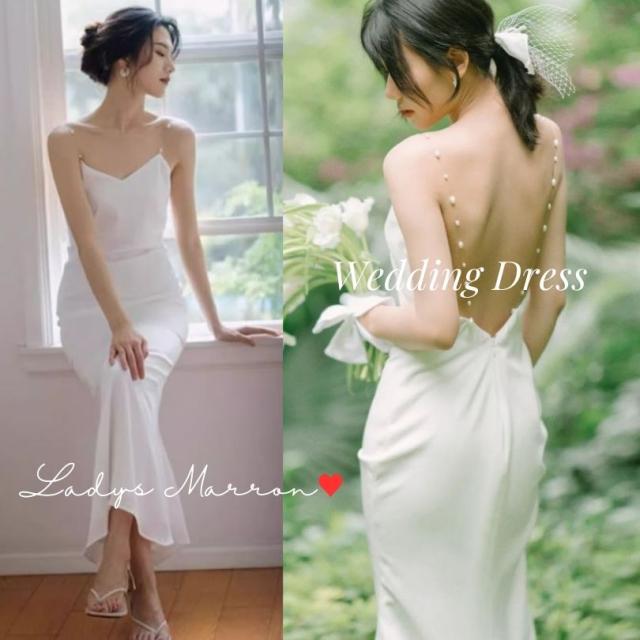 ウェディングドレス ウエディングドレス 白 キャミソール 前撮りドレス マーメイド 韓国 結婚式マーメイドドレス オフショル オフショルダー ホワイトドレス 白いドレス ロングドレス お呼ばれドレス 二次会 花嫁 かわいい 二次会 春 夏 秋 冬