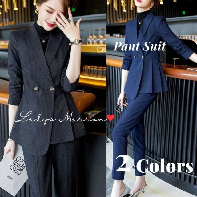 パンツスーツ レディース ペプラムジャケット 成人式 結婚式 礼服 パンツスタイル ブラックフォーマル 卒業式セットアップ 母親 ママ 服装 セレモニースーツ セット パンツ 服装 センスのいい 女性 冠婚葬祭 レディス ツーピース 上下セット