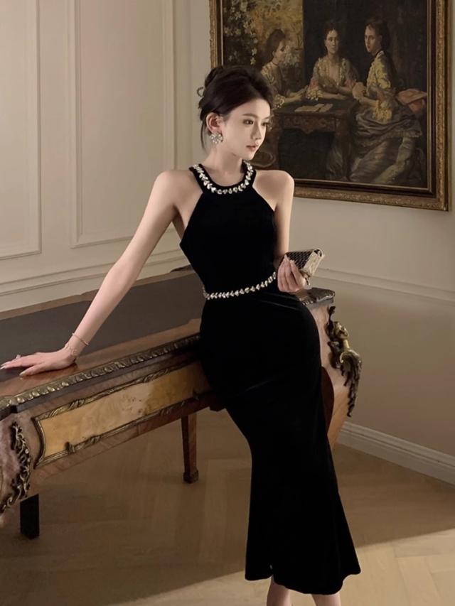 結婚式 タイトドレス ホルターネックドレス マーメイドドレス キャバ嬢