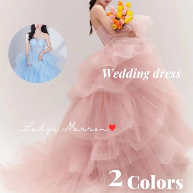 ウェディングドレス カラードレス ブルードレス 前撮りドレス ピンクドレス プリンセスライン プリンセスドレス オフショルドレス オフショルダードレス お色直しドレス 結婚式カラードレス 色ドレス ワンピース 前撮り 二次会 花嫁 2次会 花嫁ドレス 個性的ドレス