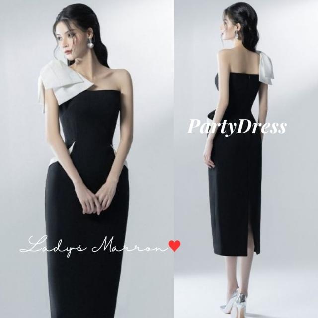 結婚式 タイトドレス ワンショルダードレス パーティードレス かっこいい 韓国 個性的 バイカラードレス お呼ばれドレス タイト 結婚式お呼ばれドレス 結婚式 お呼ばれ 服 結婚式服装 キャバ嬢ドレス ラウンジドレス オフショルダー ワンピース