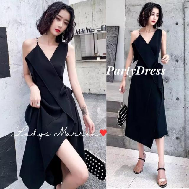 パーティードレス かっこいい 韓国 個性的 アシンメトリードレス アシメ 結婚式 お呼ばれ 服 結婚式服装 お呼ばれドレス 結婚式お呼ばれドレス スマートカジュアルワンピース レディース 二次会ドレス 同窓会ドレス 成人式ドレス ワンピース  春 夏 秋 冬