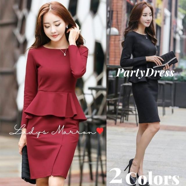 ペプラムワンピ ペプラムワンピース ペプラムドレス ペプラムスーツ タイトワンピース スマートカジュアル レディース 結婚式タイトドレス オフィスワンピース きれいめ ビジネス 仕事 上品 長袖 ひざ丈 タイトドレス お呼ばれワンピース