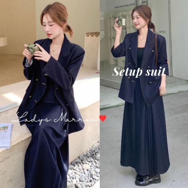 セットアップ 成人式 同窓会 服装 卒業式 卒園式 入学式 入園式 服 七五三 母親 ママ ママスーツ スカート ジャケット カジュアルスーツ レディース スカートスーツ 20代 30代 40代 50代 高校 大学 ツーピース 2点セット 上下セット 春 秋 長袖 ロング丈 可愛い 韓国