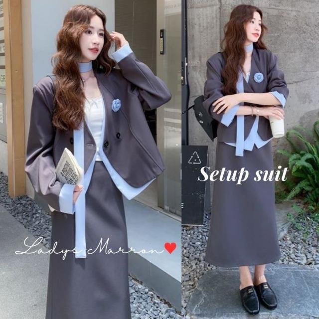 セットアップ 同窓会 服装 成人式 卒業式 卒園式 入学式 入園式 服 七五三 母親 ママ ママスーツ スカート ジャケット カジュアルスーツ レディース スカートスーツ 20代 30代 40代 50代 高校 大学 ツーピース 2点セット 上下セット 春 秋 長袖 ロング丈 可愛い 韓国