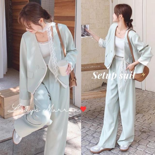 セットアップ 成人式 同窓会 服装 入学式 入園式 結婚式 お呼ばれ 服 七五三 母親 ママ ママスーツ パンツドレス ジャケット ワイドパンツ カジュアルスーツ レディース パンツスーツ パンツスタイル 20代 30代 40代 50代 高校 大学 ツーピース 2点セット 上下セット