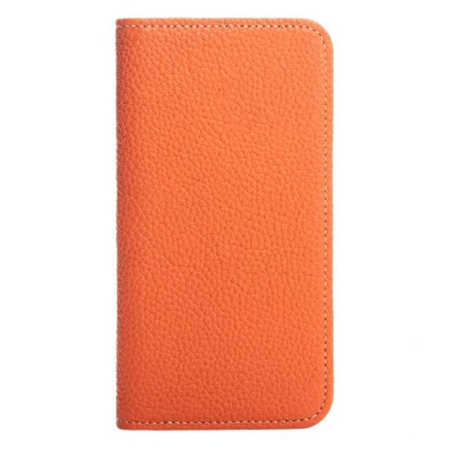 [HANATORA] iPhone8 / iPhone7 /iPhone SE(第2世代)ケース シュリンクカーフレザー 手帳型 本革 スマホケース 耐衝撃 磁石不使用 マグネットなし ハンドメイド ギフトにも最適品 ダイアリーケース Edel 橙色 オレンジ PH-8-Orange