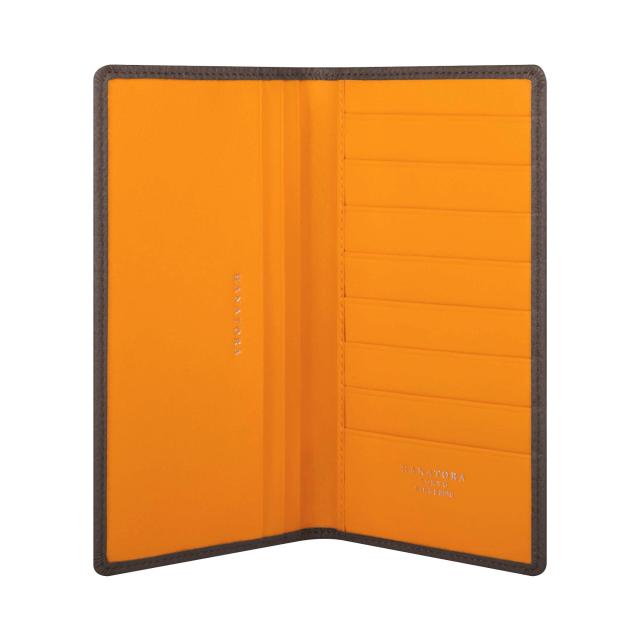 [hanatora] 本革 長財布 シュリンクレザー 二つ折り財布 薄型 スリム カードケース レディース メンズ サイフ 小銭入れ 札入れ シンプル 2つ折り ウォレット こげ茶 トープ PLongSA02-A-Taupe