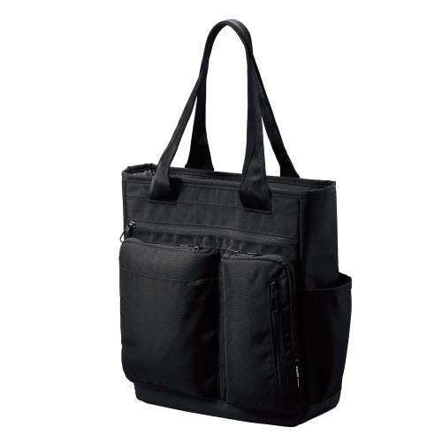 エレコム トートバッグ 整理タイプ 14.0inch 15L 撥水加工 高耐久ファスナー ブラック BM-TBSDBK