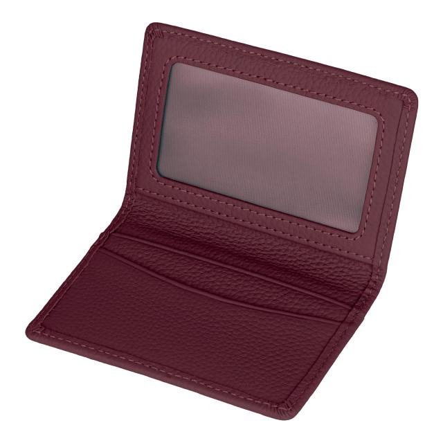 [HANATORA] カードケース 本革 薄型 窓付き メンズ レディース ブランド 定期入れ クレジットカード 牛本革 シュリンクレザー プレゼント 就職祝い 新生活ギフト ワイン HCC06GZ-Wine
