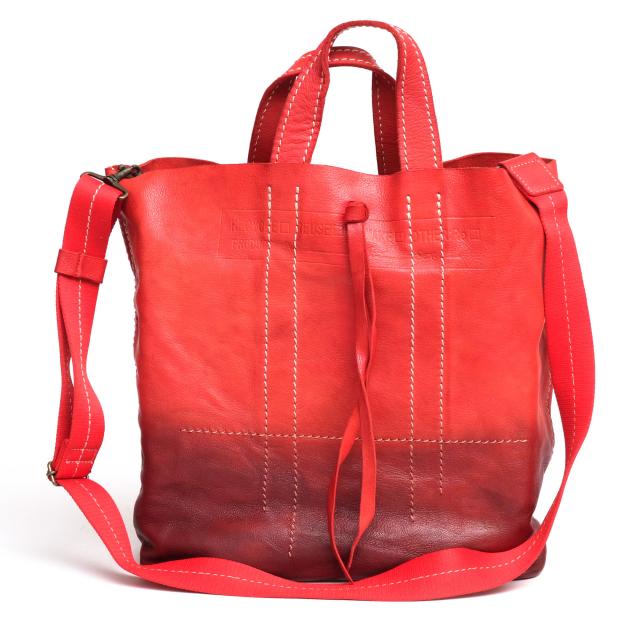 ○グリーン・アンド・コー・リミテッド GLEAN & CO. 山羊革 タンニンなめし genten姉妹ブランド トートバッグ 手染め 2WAY ショル  中古