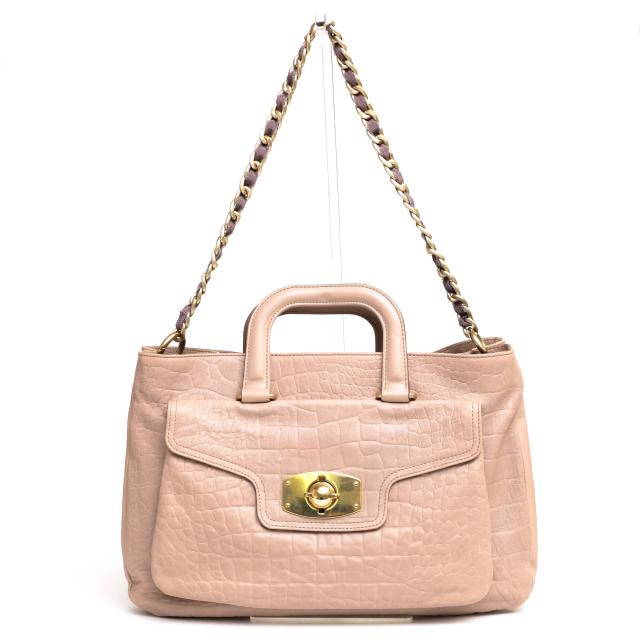 ○フルラ FURLA 牛革 ハンドバッグ 2WAY ショルダーバッグ クロコ型押し レディース 【中古】 中古
