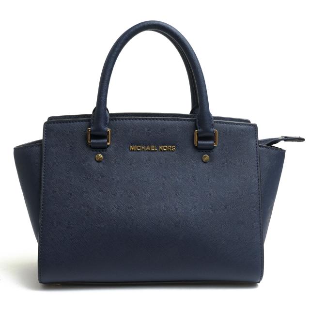○マイケルコース Michael Kors サフィアーノ 牛革 ハンドバッグ 30S3GLMS2L SELMA ミディアム トップジップ サッチェル セルマ 定 中古