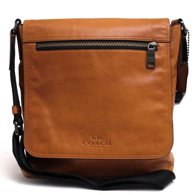 ○コーチ COACH スポーツカーフレザー 牛革 ショルダーバッグ 71620 Sullivan Small Messenger In Sport Calf Leather サリバン ス 中古