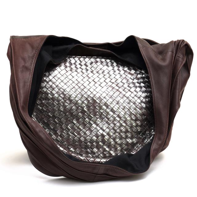 ○ミキアモ michiamo  ショルダーバッグ 箔加工 メッシュ・イントレチャート レディース 【中古】 中古