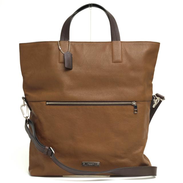 ○コーチ COACH 牛革 トートバッグ 71184 Thompson Foldover Tote In Leather トンプソン フォルドオーバー 2WAY ショルダーバッグ 中古