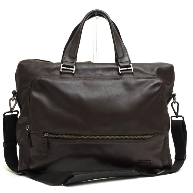 ○トゥミ TUMI 牛革 フルグレインレザー ビジネスバッグ 63001B HARRISON Madden Brief ハリソン 2WAY ショルダーバッグ ノートPC  中古