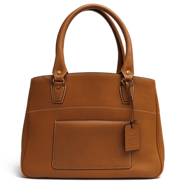 ○コンテブルー CONTE BLUE フランスシュリンク 牛革 ハンドバッグ スイフトシリーズ シボ革 シュリンクレザー レディース 【中古  中古