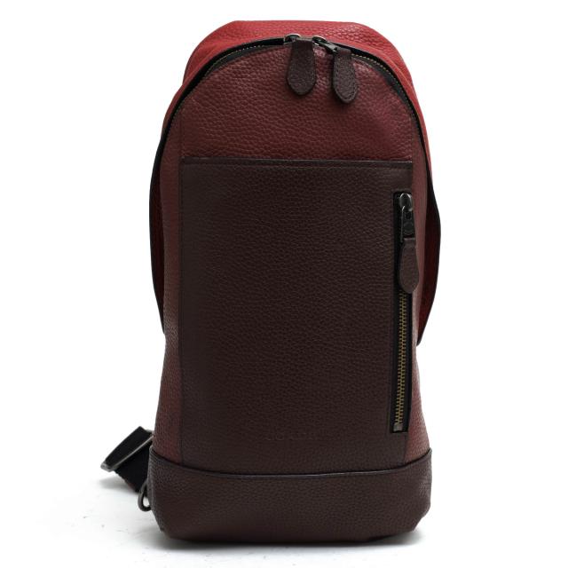 ○コーチ COACH ペブルドレザー 牛革 ショルダーバッグ 59419 Manhattan Sling Pack In Colorblock マンハッタン スリング パック  中古