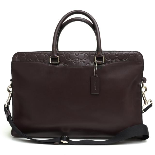 ○コーチ COACH リファインドカーフ 牛革 ビジネスバッグ F83961 Beckett Structured Brief With Signature Leather ベケット スト 中古