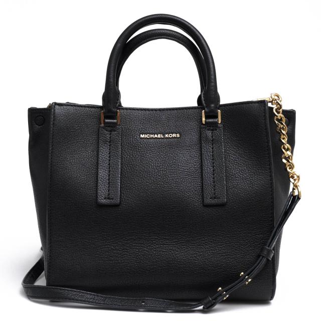 ○マイケルコース Michael Kors ペブルドレザー 牛革 ハンドバッグ ALESSA MD SATCHEL アレッサ ミディアム サッチェル 2WAY ショ  中古
