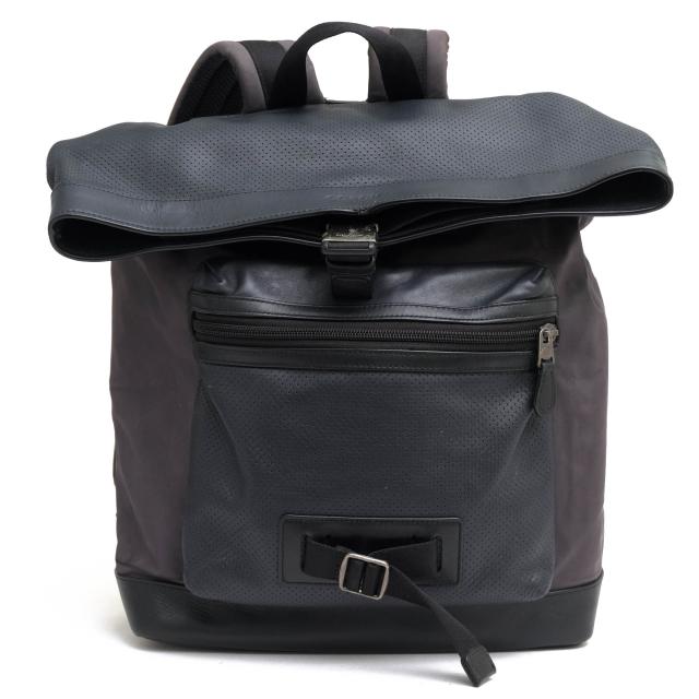 ○コーチ COACH パンチング 牛革 リュック F56662 TERRAIN EXPLORER PACK IN PERFORATED MIXED MATERIALS テレイン エクスプローラ 中古