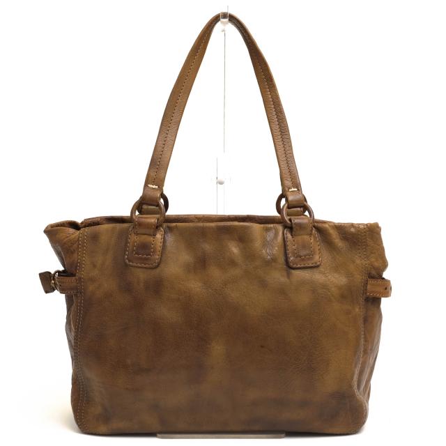 ○ゲンテン genten 山羊革 ゴートスキン トートバッグ 40402 34528 GOAT NUME ゴートヌメ パフ加工 シボ革 シュリンクレザー 肩掛  中古