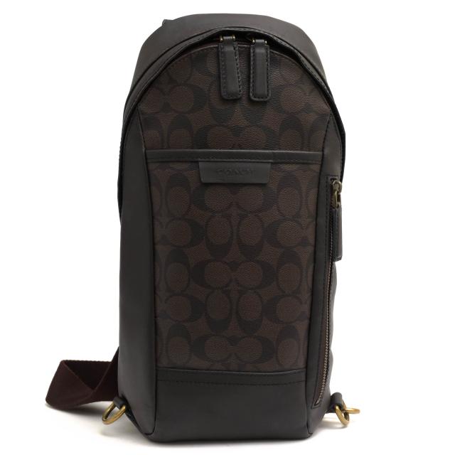 ○コーチ COACH コーテッドキャンバス 牛革 ショルダーバッグ 70858 Bleecker Signature Convertible Sling Pack ブリーカー シグ  中古