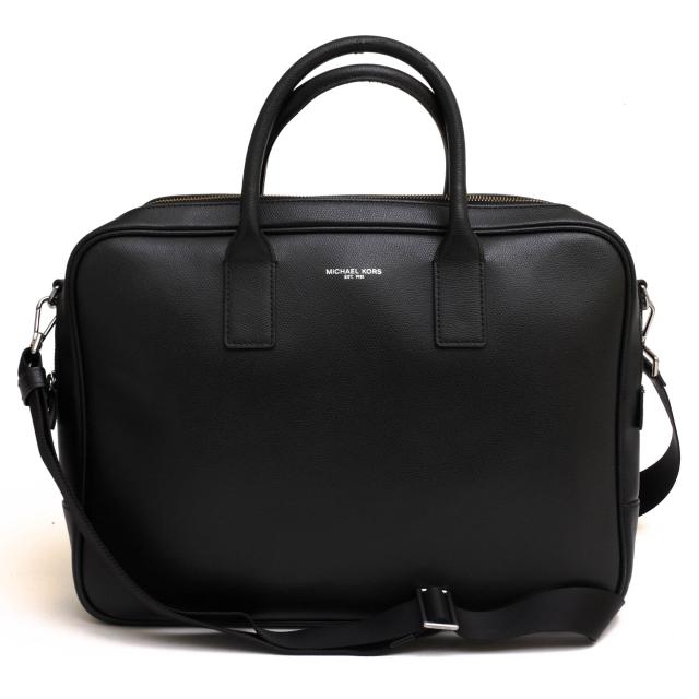 ○マイケルコース Michael Kors ペブルドレザー 牛革 ビジネスバッグ 37T7LWRA1L Warren Compact Leather Briefcase Bag 2WAY ショ 中古