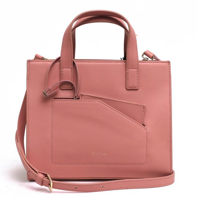 ○ポールスミス Paul Smith 床革 牛革 ハンドバッグ PWR500 クロスオーバーストライプ 2WAY ショルダーバッグ レディース 【中古】 中古