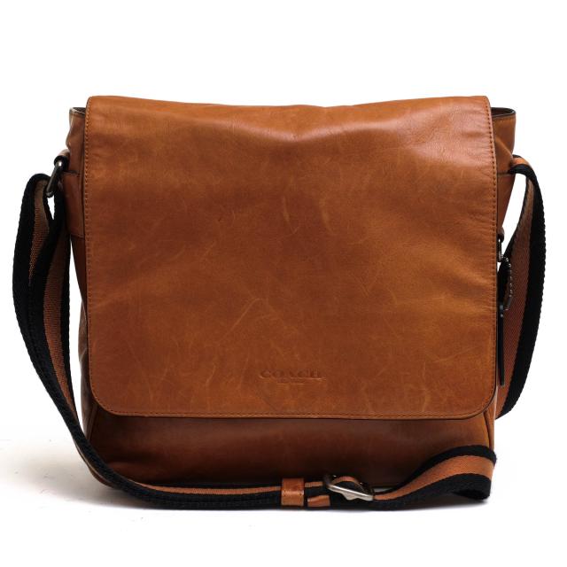 ○コーチ COACH スポーツカーフ 牛革 ショルダーバッグ 72116 Metropolitan map bag メトロポリタン マップバッグ フラップ式 メッ 中古