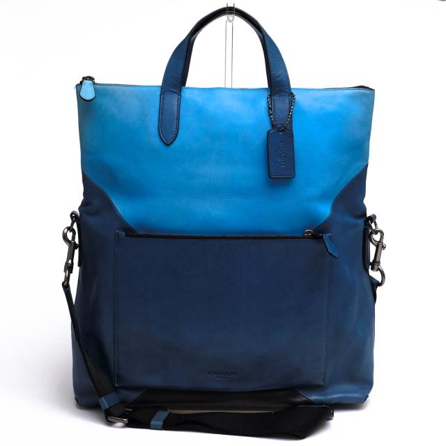 ○コーチ COACH スポーツカーフレザー 牛革 トートバッグ 72240 Mannhattan Fold Over マンハッタンフォルド オーバー パッチワー  中古