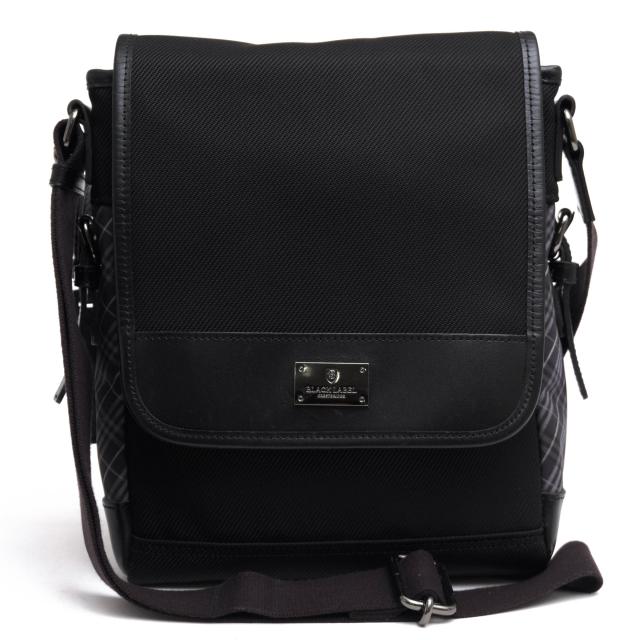 ○ブラックレーベル・クレストブリッジ BLACK LABEL CRESTBRIDGE ナイロンツイル 牛ステア ショルダーバッグ 51142-300-09 ビート  中古