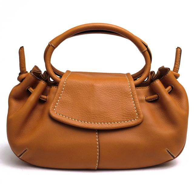 ○土屋鞄 TSUCHIYA-KABAN 牛革 ハンドバッグ ソワ・ギャザーハンド 巾着型 シボ革 シュリンクレザー レディース 【中古】 中古