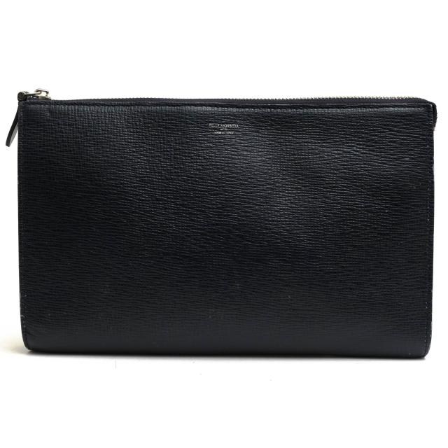 ○ペッレモルビダ PELLE MORBIDA 伊ヌォーヴァ オーヴァーロード社製型押しレザーLINOSA 牛革 セカンドバッグ/クラッチバッグ PMO- 中古