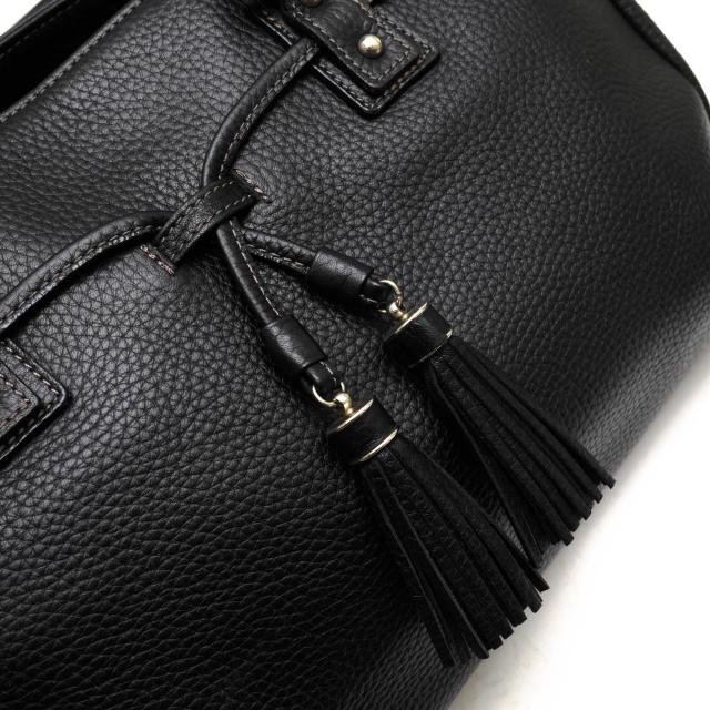 ○和光 WAKO 牛革 カーフ ハンドバッグ タッセル シボ革 シュリンク