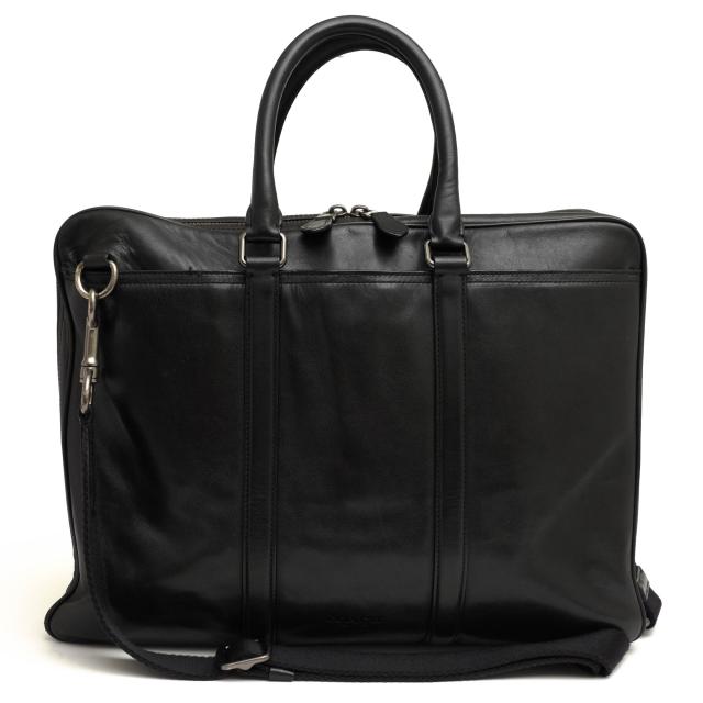 ○コーチ COACH スポーツカーフレザー 牛革 ビジネスバッグ 54908 Metropolitan Slim Brief メトロポリタン ブリーフ A4サイズ収納 中古