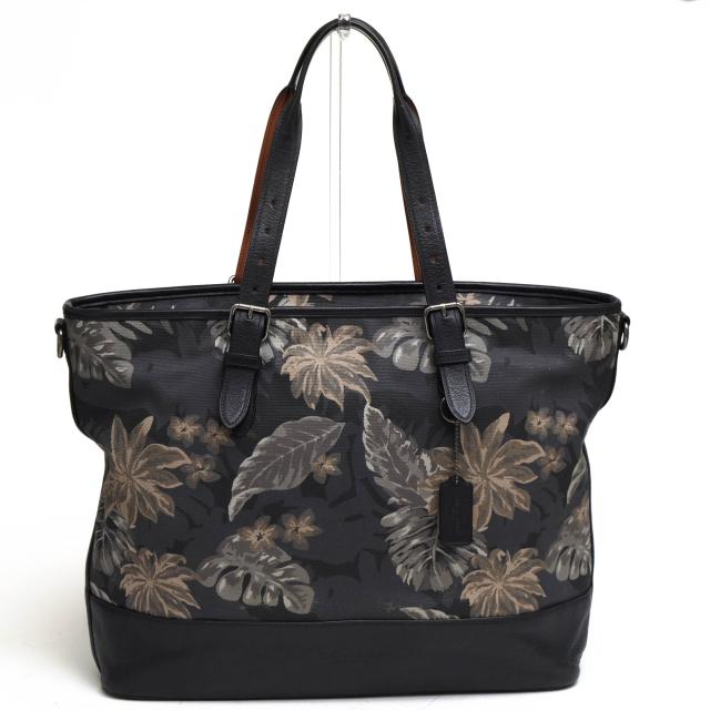 ○コーチ COACH トートバッグ F72074 Mercer Tote In Printed Canvas Hawaiian Palm マーサー ハワイアン パーム プリント キャン  中古