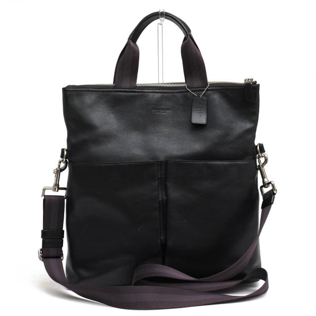 ○コーチ COACH スムースレザー 牛革 トートバッグ F54759 CHARLES FOLDOVER TOTE IN SMOOTH LEATHER チャールズ フォールドオーバ 中古