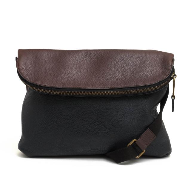 ○コーチ COACH ペブルド レザー 牛革 ショルダーバッグ 71563 カラーブロック フォールドオーバー クロスボディ シボ革 シュリン  中古