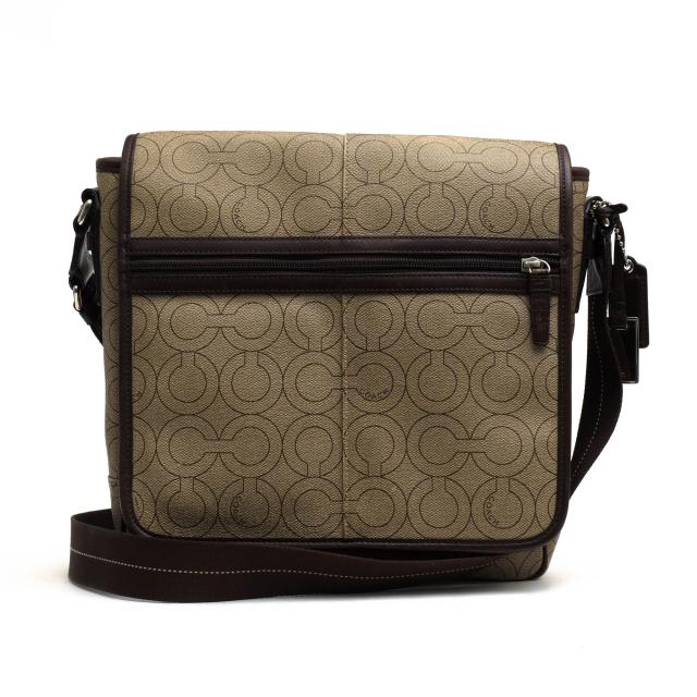 ○コーチ COACH PVCコーテッドキャンバス 牛革 ショルダーバッグ 70262 Op Art messenger map bag オプアート メッセンジャー マッ 中古