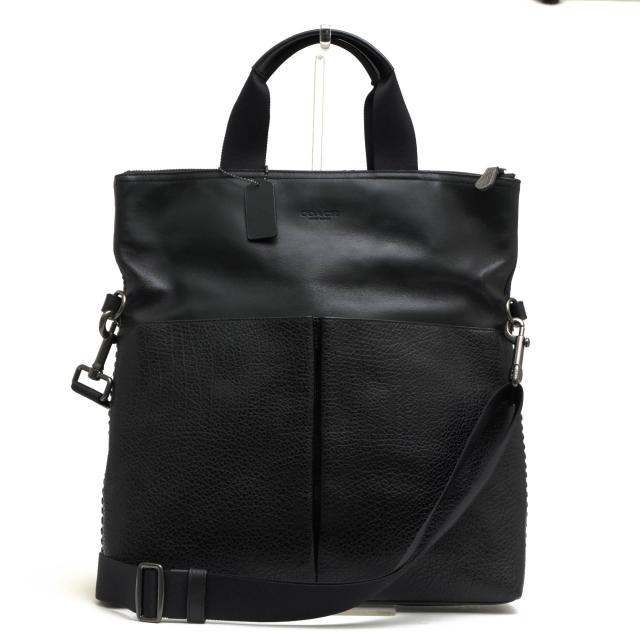 ○コーチ COACH バッファローエンボスドレザー 牛革 スポーツカーフ トートバッグ F37750 Charles Foldover Tote チャールズ フォ  中古