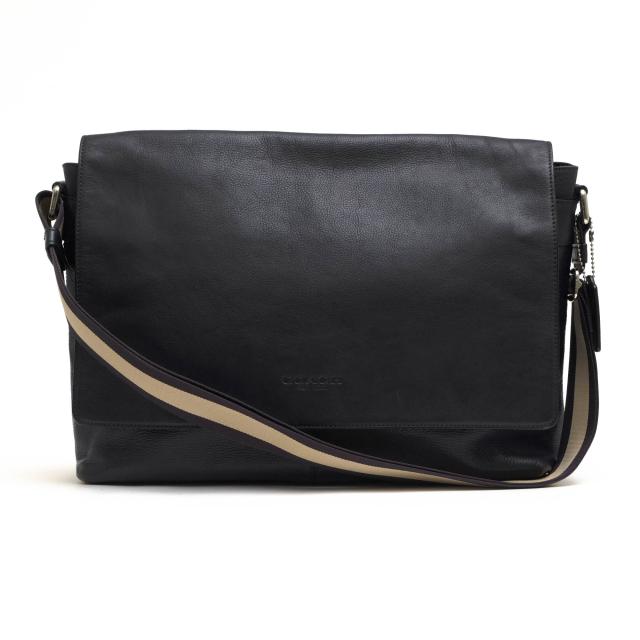 ○コーチ COACH 牛革 ショルダーバッグ F71726 Sullivan Messenger In Smooth Leather サリバン フラップ式 シボ革 シュリンクレザ 中古