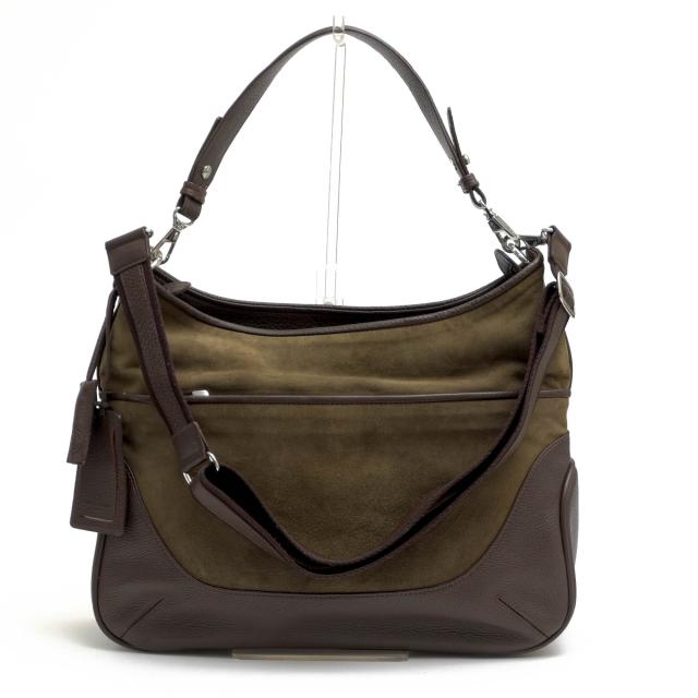 ○ペッレモルビダ PELLE MORBIDA ゴートスエード 山羊革 シュリンクレザー 牛革 ショルダーバッグ PMO-MB203 Crociera  New  中古