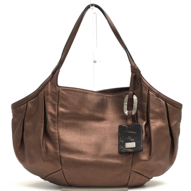 ○セラピアン SERAPIAN レリアン Leilian別注 牛革 カーフ ハンドバッグ 肩掛け ワンショルダーバッグ シボ革 シュリンクレザー レ 中古