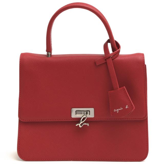 ○アニエスベー agnes b. スプリットレザー 牛革 ハンドバッグ HS31-01 フラップ式 レディース 【中古】 中古