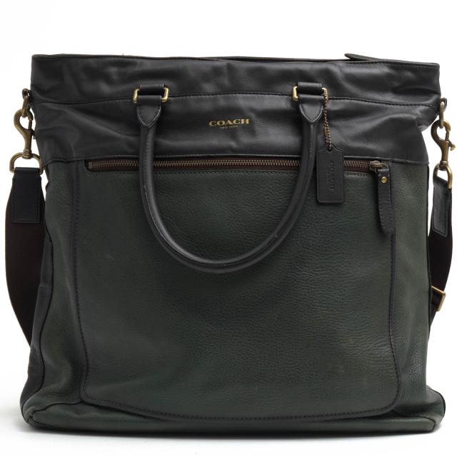 ○コーチ COACH 牛革 カーフ トートバッグ F71337 ESSEX LEATHER HELMET BAG エセックス ヘルメットバッグ 2WAY ショルダーバッグ  中古