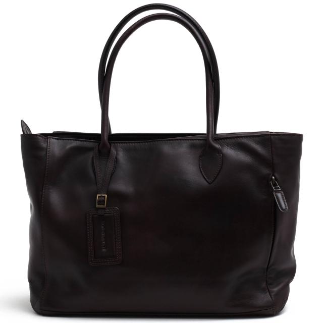 ○マザーハウス MOTHERHOUSE 牛革 トートバッグ MG12042 Antique Career Tote アンティーク キャリア トート A4サイズ収納可 肩掛  中古